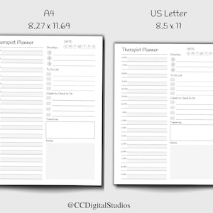 Therapist Daily Planner, Daily Clinical Planning Tool, 30 Min Daily ...