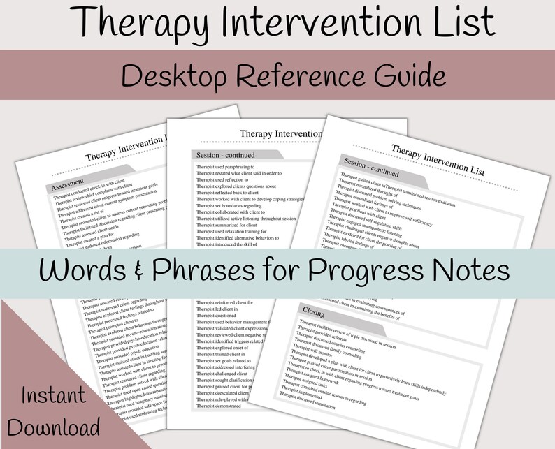 Documentation Bundle Progress Note Template Clinical Terms - Etsy