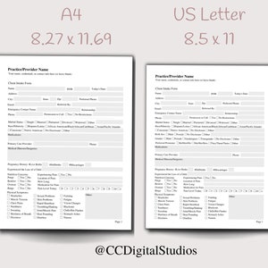 Biopsychosocial Intake Assessment Form Comprehensive Fillable - Etsy