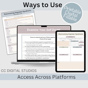 Imposter Syndrome CBT Worksheets: Mental Health Workbook (digital ...