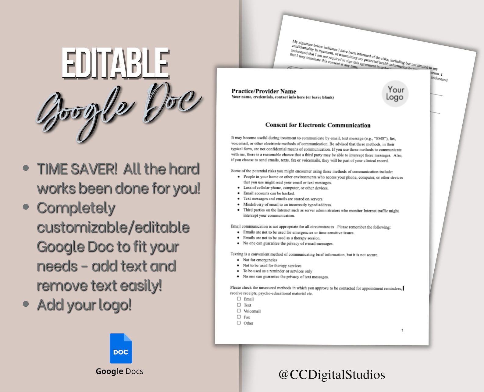 Policy Forms BUNDLE Editable Google Docs Psychologists - Etsy