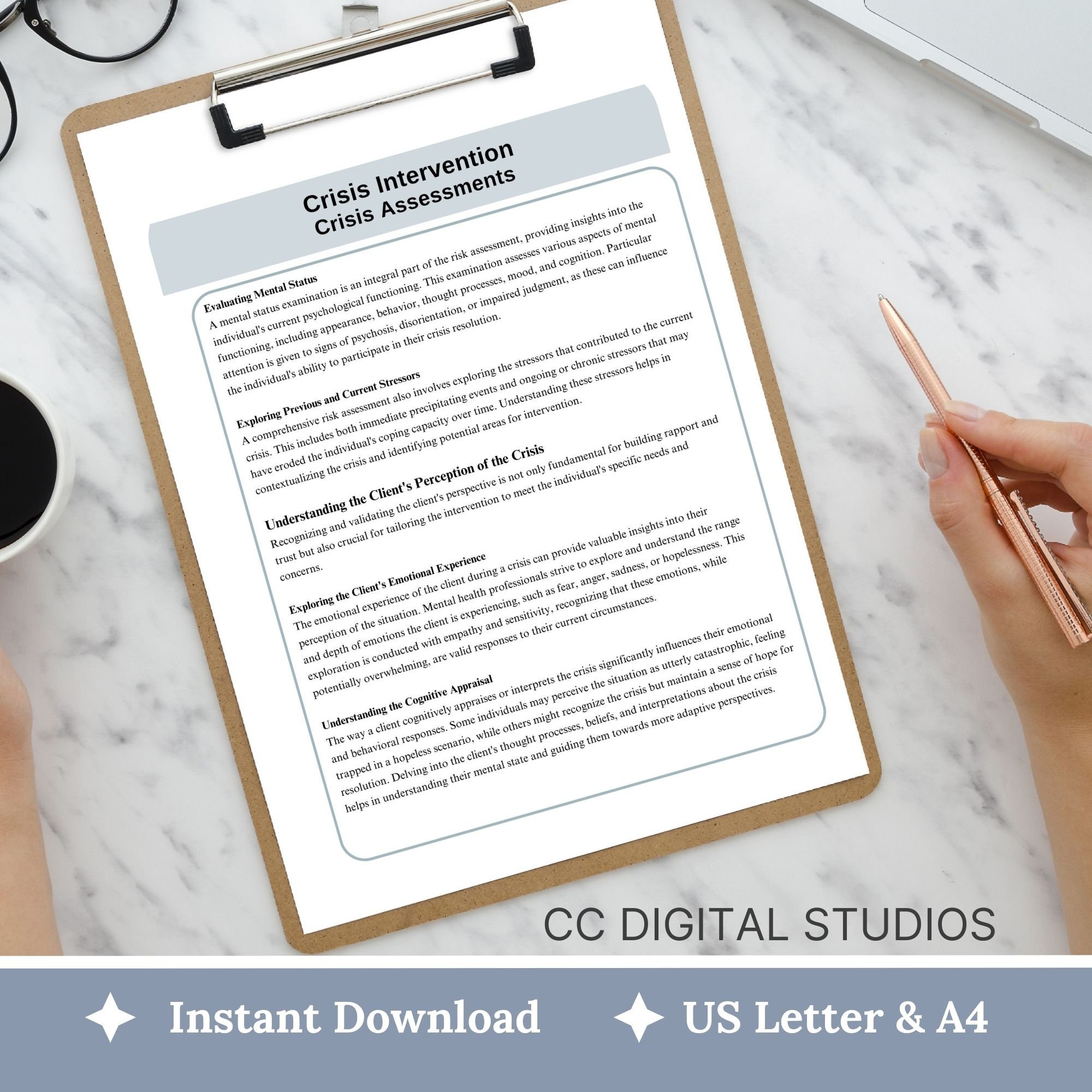 Mental Health Crisis Intervention Guide, Cheat Sheets Reference Sheets ...