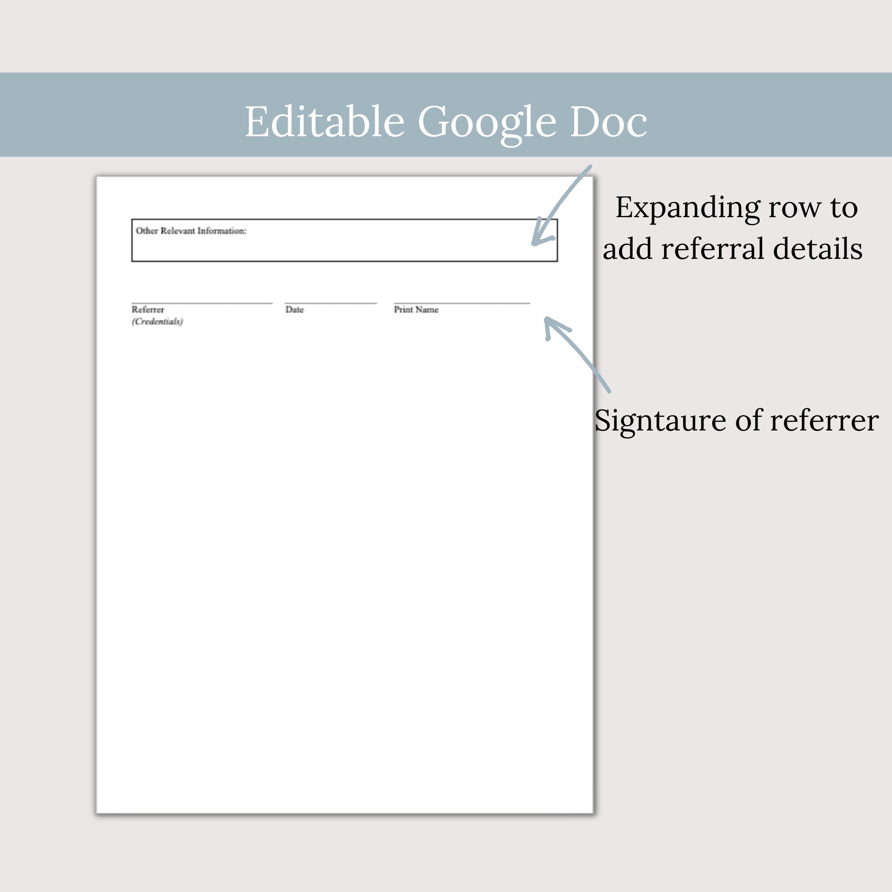Editable Counseling Referral Template, Mental Health Referral Form ...