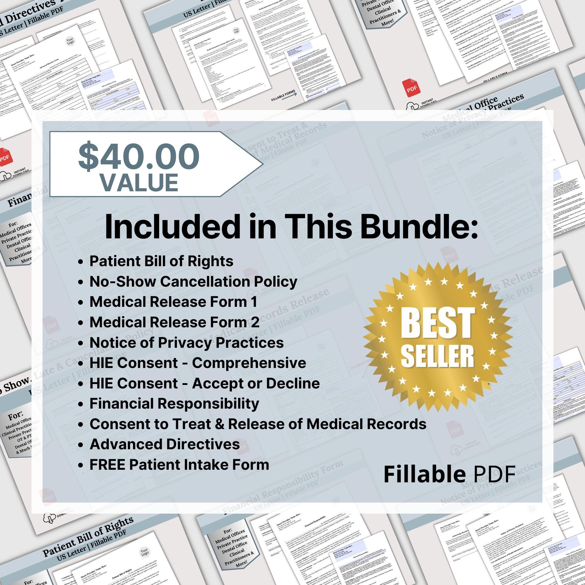 Medical Office Forms Bundle: Patient Consent & Policy Templates ...