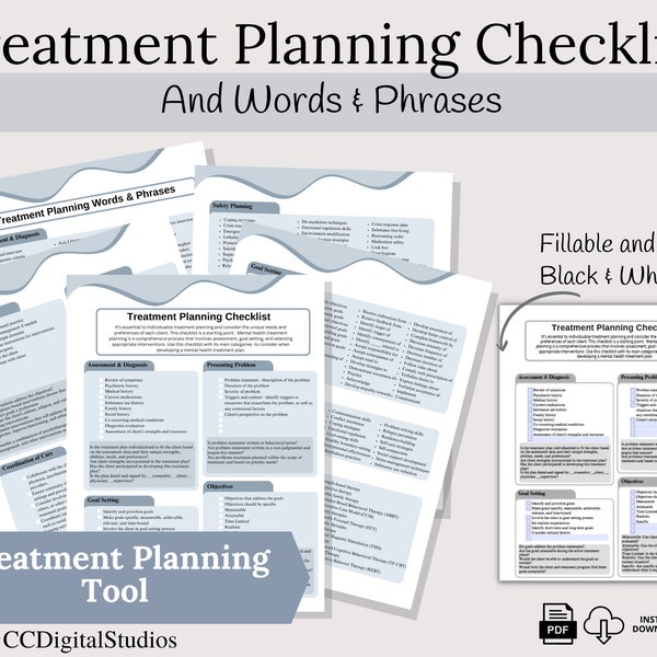 Counseling treatment plan cheat sheet - Etsy France