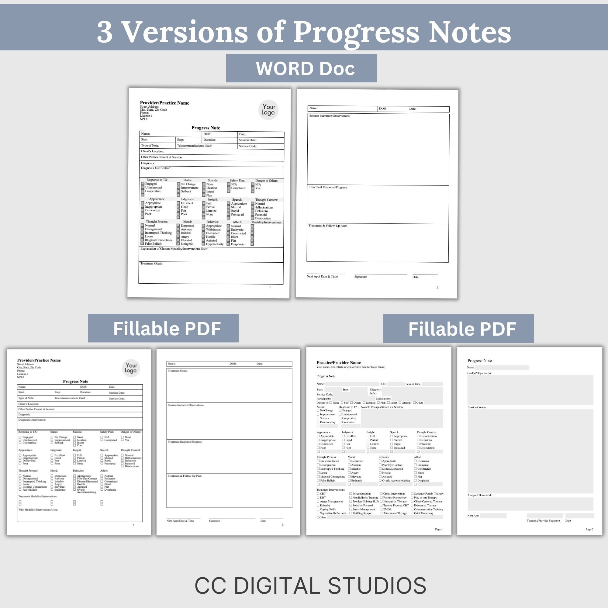 Telemental Health Bundle WORD Doc Therapy Notes, Therapy Notes for ...