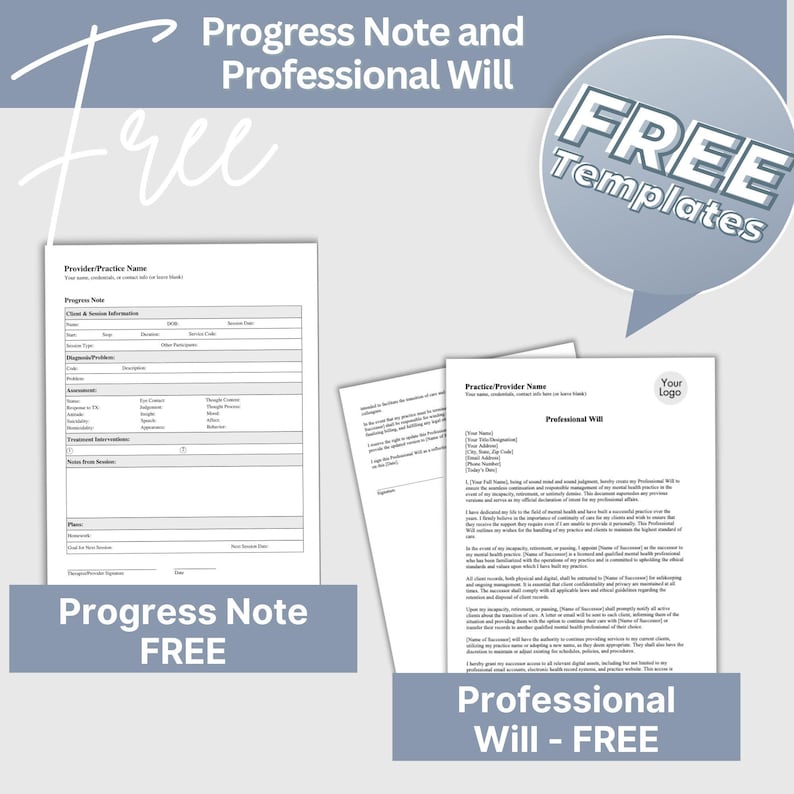 Therapy Forms Bundle, Private Practice Templates (fillable PDF & WORD ...