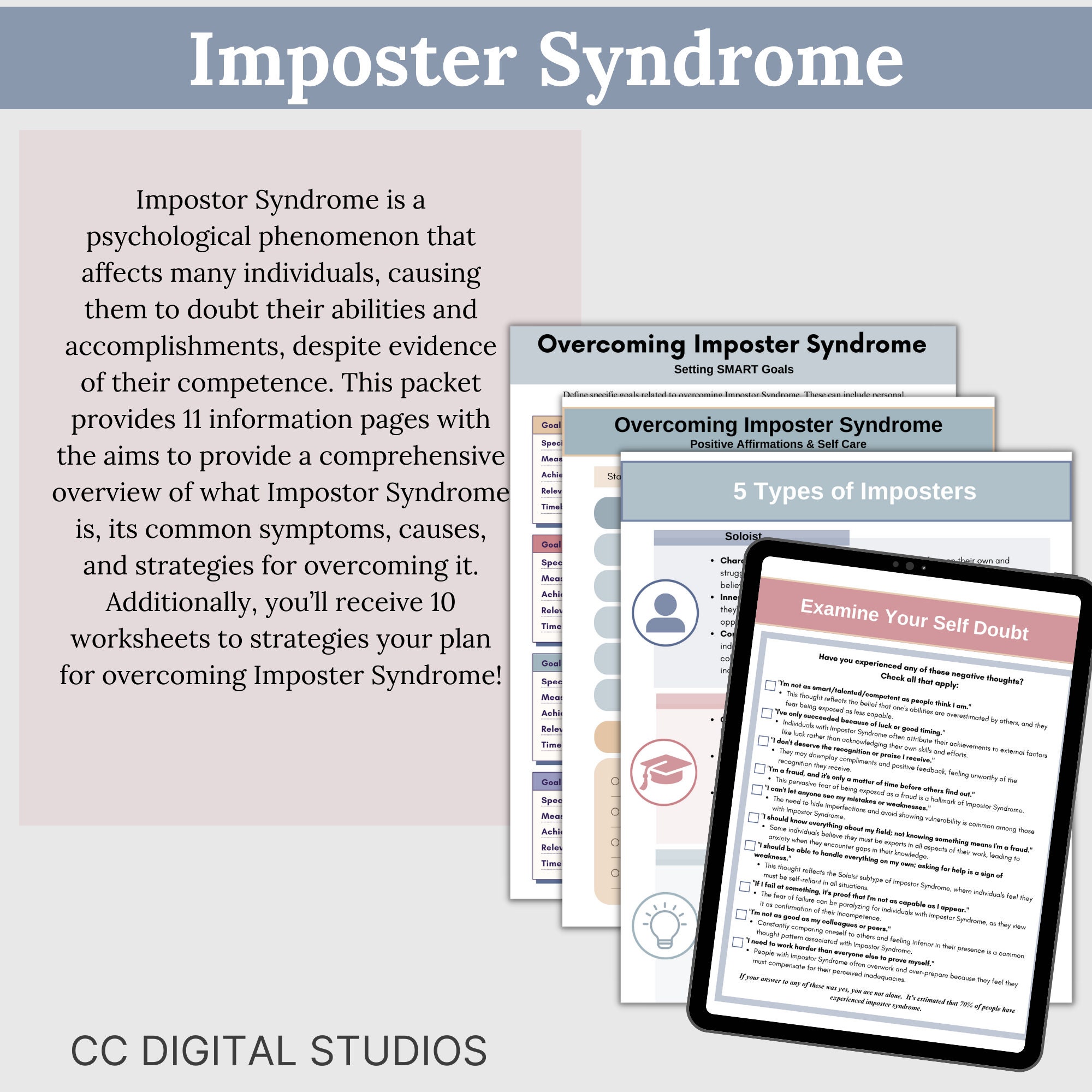 Imposter Syndrome Therapy Worksheets, Inner Child, Mental Health ...
