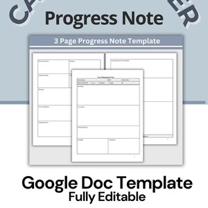 Social Worker Progress Note Template Editable Google Doc SOAP/DAP Form ...