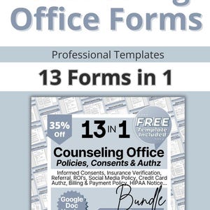 Policy Forms BUNDLE, Editable Google Docs, Psychologists Office ...