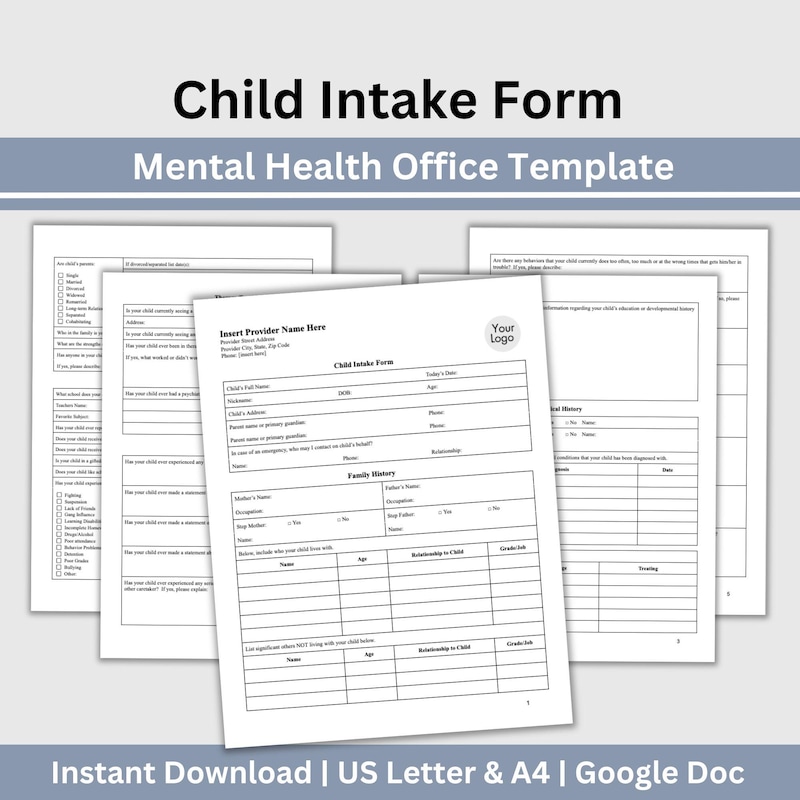 Childrens Therapy Intake - Etsy