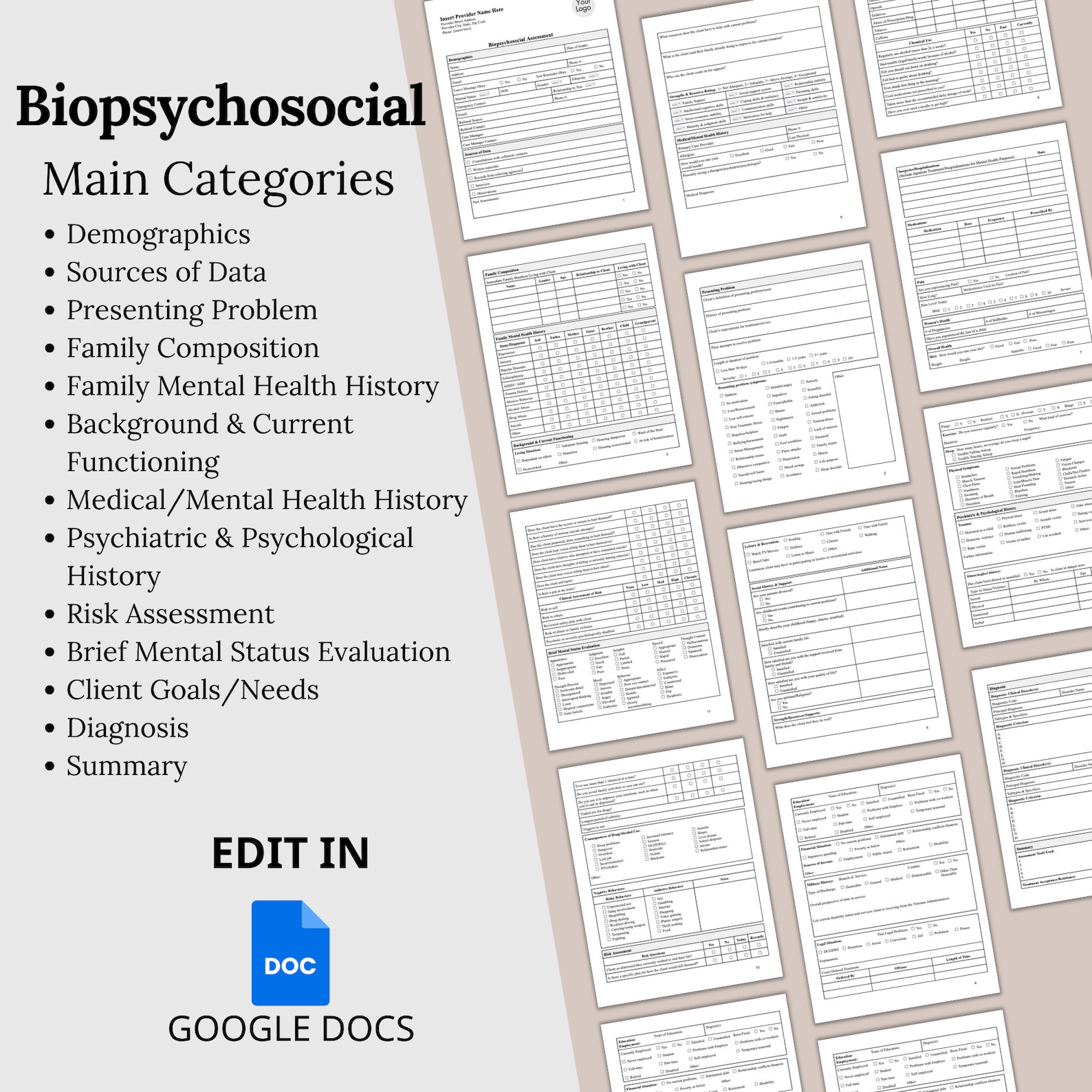 EDITABLE Therapy BUNDLE for Mental Health Practice, Therapy Notes ...