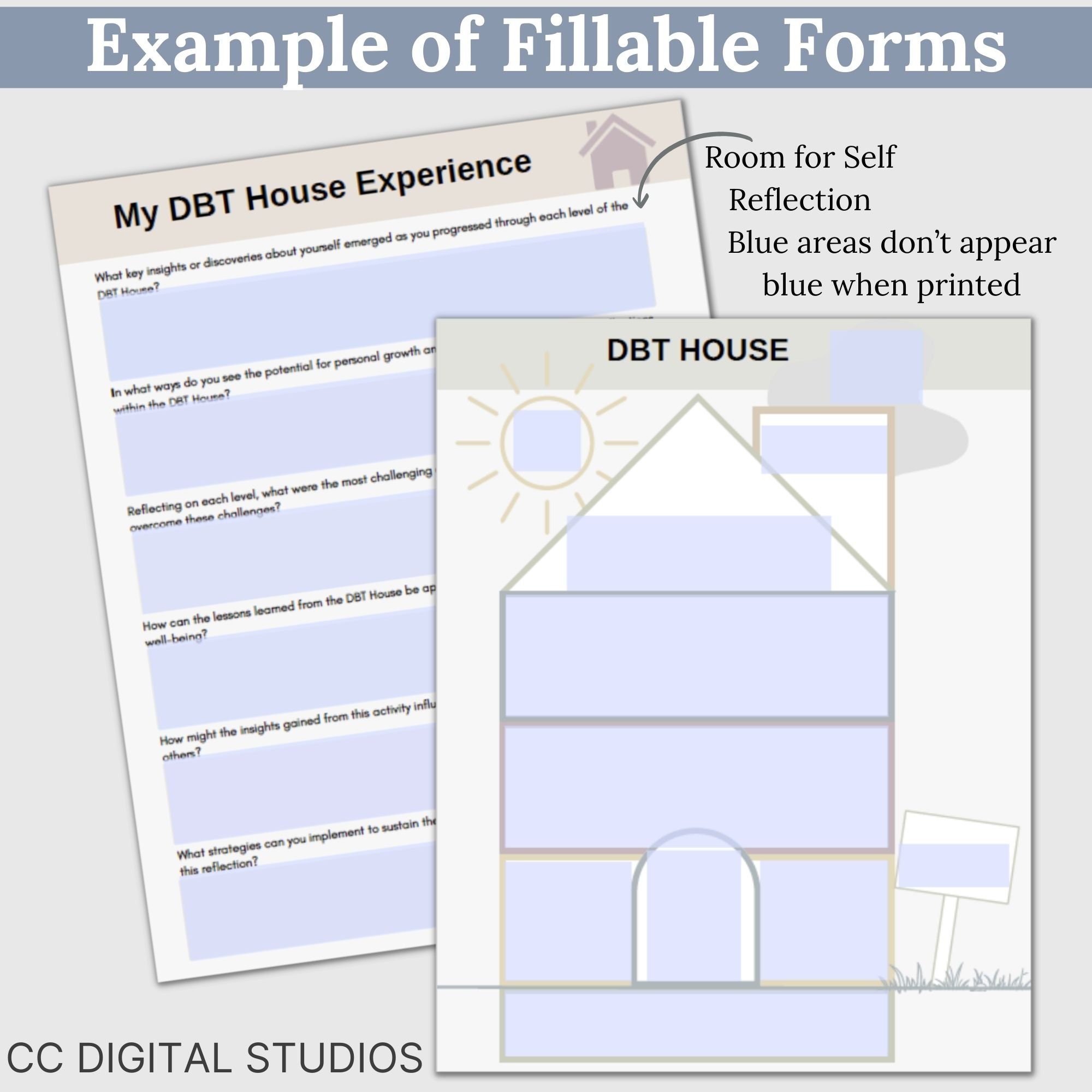 DBT House Therapy Worksheets, Growth Mindset, BPD, DBT Workbook ...