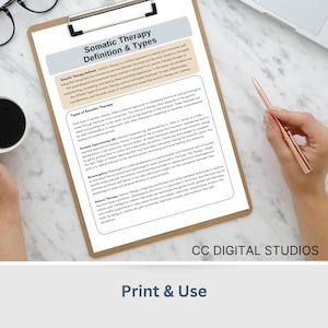 Somatic Therapy Cheat Sheets for Mental Health Clinicians, Techniques ...