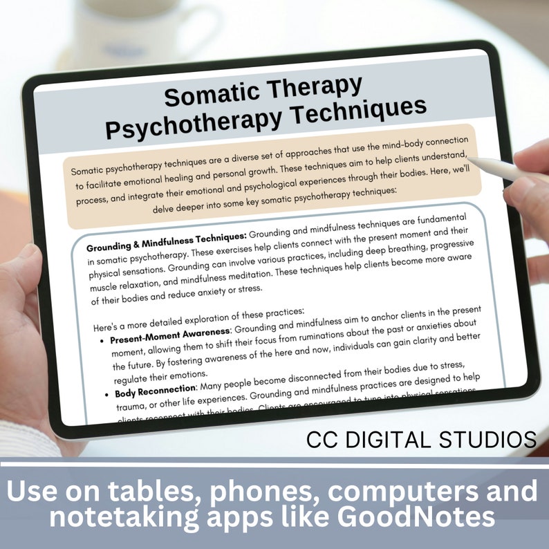 Somatic Therapy Cheat Sheets for Mental Health Clinicians, Techniques ...
