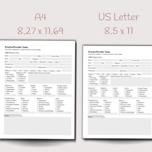 GIRP Progress Note Template Fillable & Printable Mental - Etsy