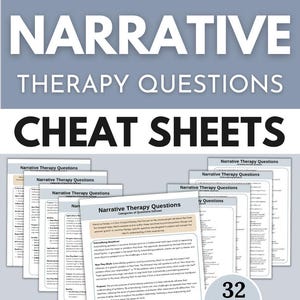 Therapy Questions for Narrative Therapy, Therapy Resource Cheat Sheet ...