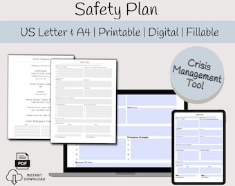 Printable Safety Plan Therapy Aid Coping Skills School - Etsy