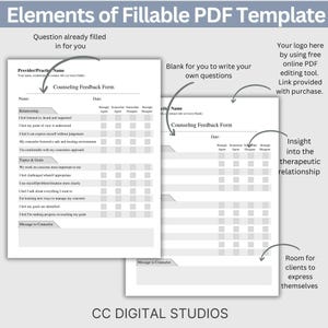 Counseling Feedback Form, Client Session Feedback, Counseling Session ...