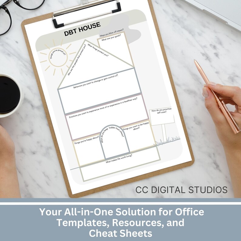 DBT House Therapy Worksheets, Growth Mindset, BPD, DBT Workbook ...