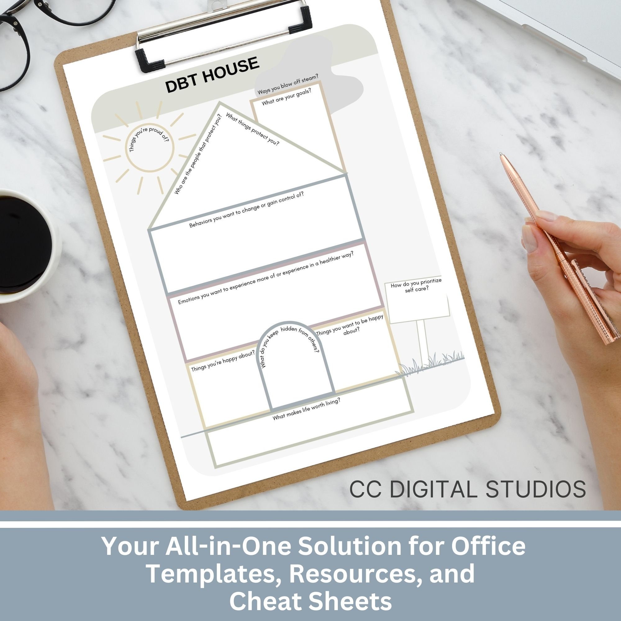 DBT House Therapy Worksheets, Growth Mindset, BPD, DBT Workbook ...