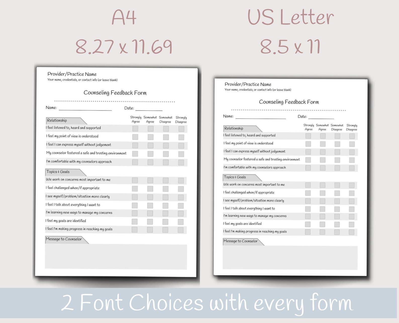 Counseling Feedback Form Fillable Feedback Form Client - Etsy UK