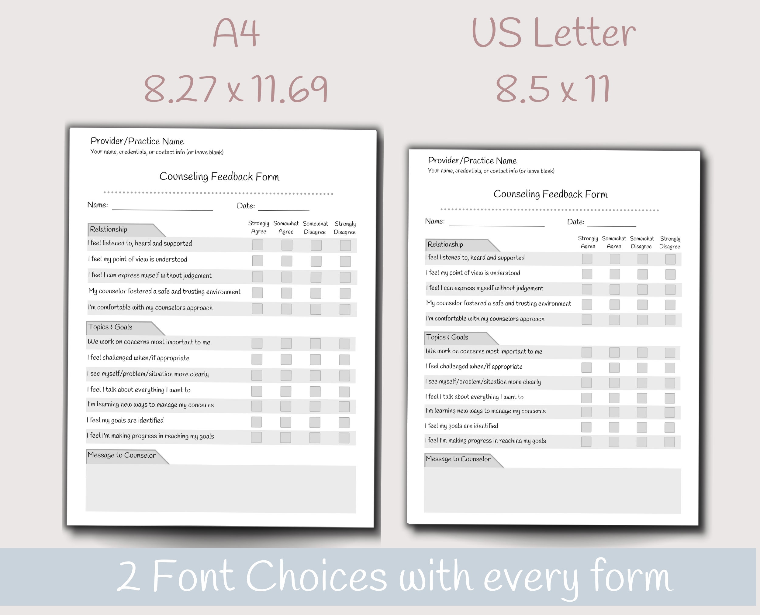 Counseling Feedback Form Fillable Feedback Form Client - Etsy UK