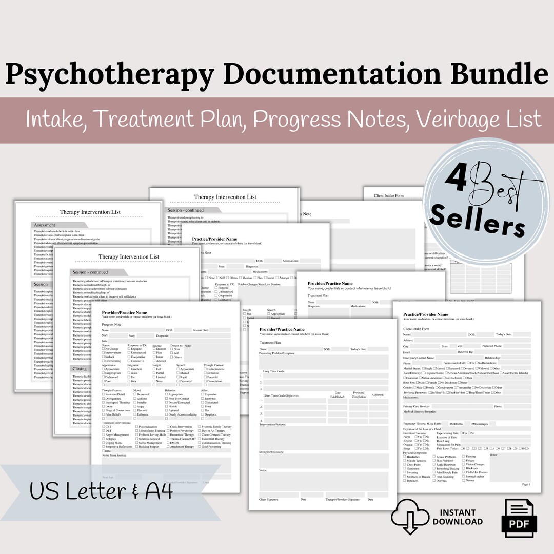 Documentation Bundle, Progress Note Template, Clinical Terms Reference ...
