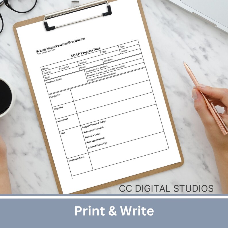 SOAP Note for School Counselors, School Social Worker Progress Note ...