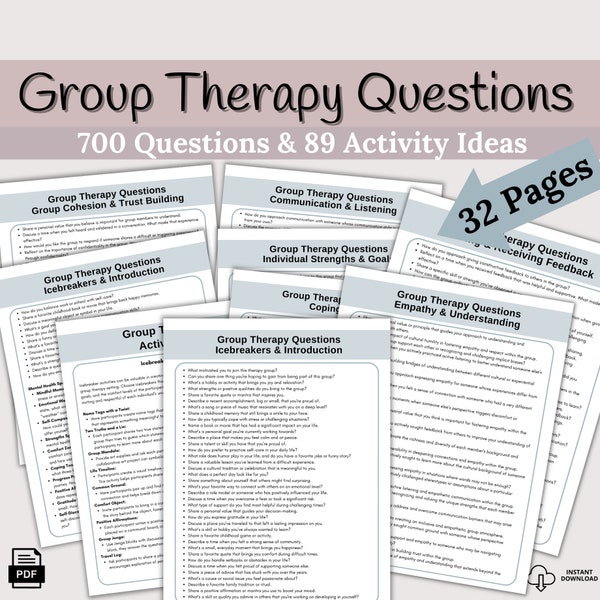 Group Therapy Worksheets - Etsy
