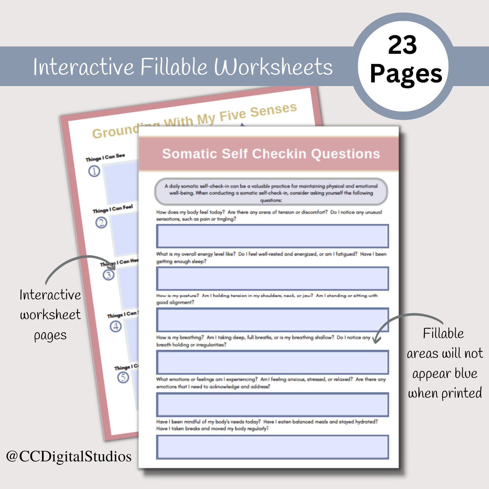 Somatic Therapy Worksheets, Felt Senses Somatic Exercises for Sensory ...