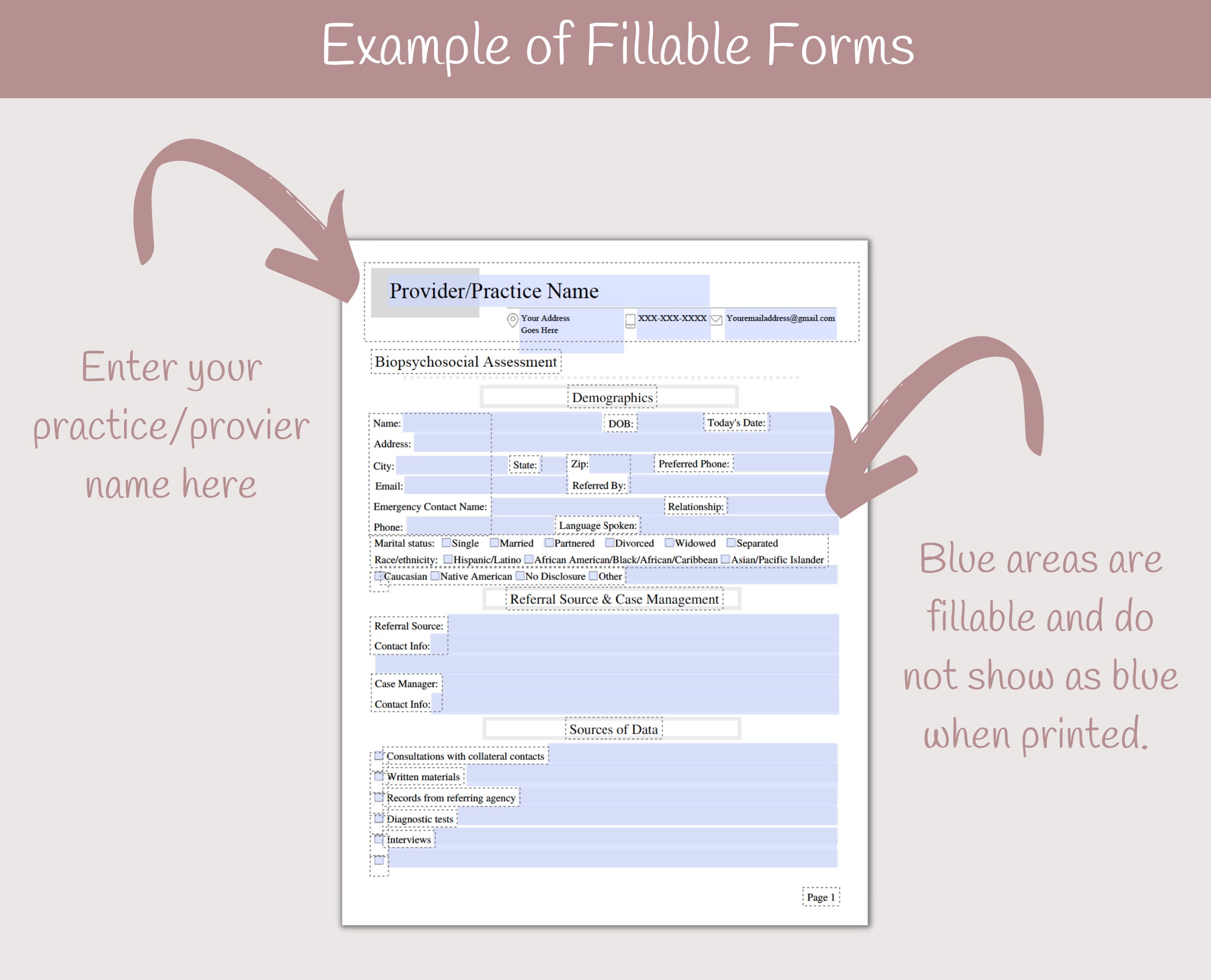 Biopsychosocial Intake Assessment Form Comprehensive Fillable - Etsy ...