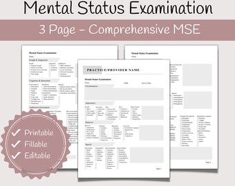 Mental Status Examination - Etsy