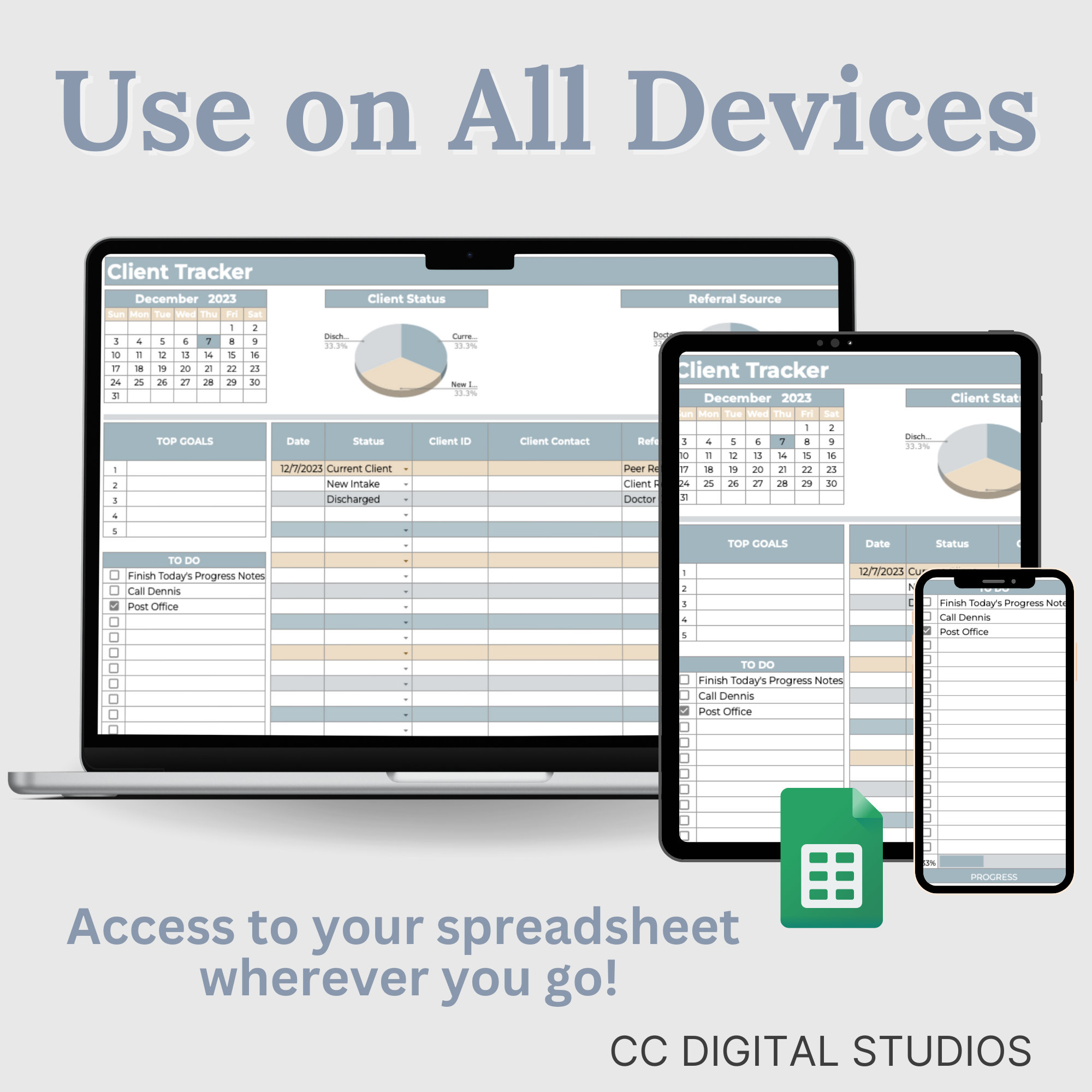 Client Tracker Google Sheets Client Management, Client Session Tracker ...