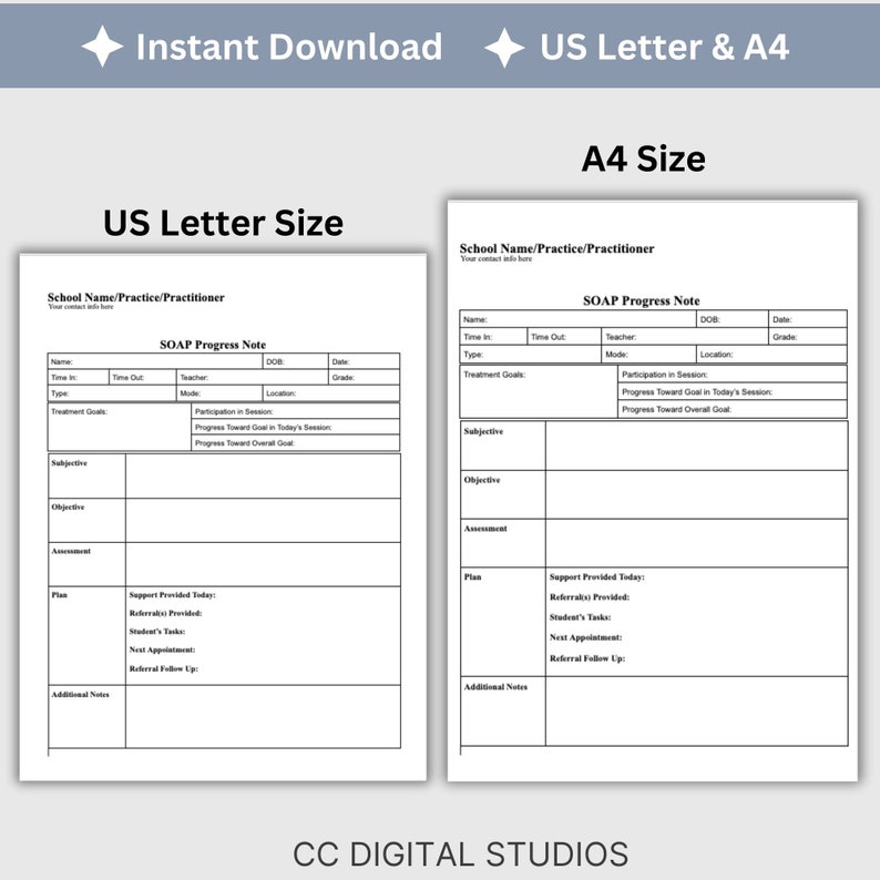 SOAP Note for School Counselors, School Social Worker Progress Note ...