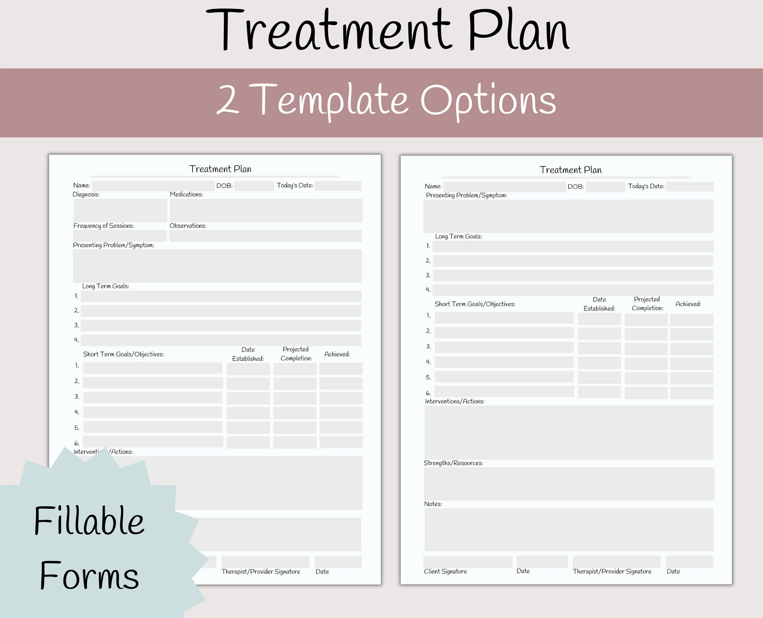 Counseling Treatment Plan Template Editable PDF Ubicaciondepersonas 