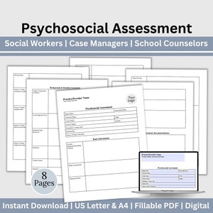 Psychosocial Assessment Template - Etsy