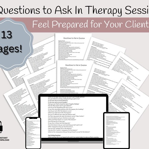 Therapy Session Questions Counseling Questions Open Ended - Etsy
