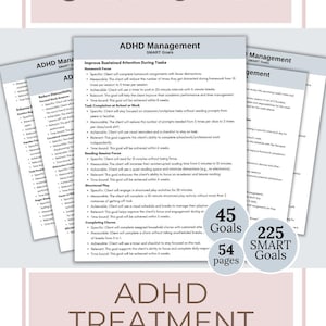 ADHD Smart Goals for Treatment Planning, Therapy Cheat Sheet, Therapy ...