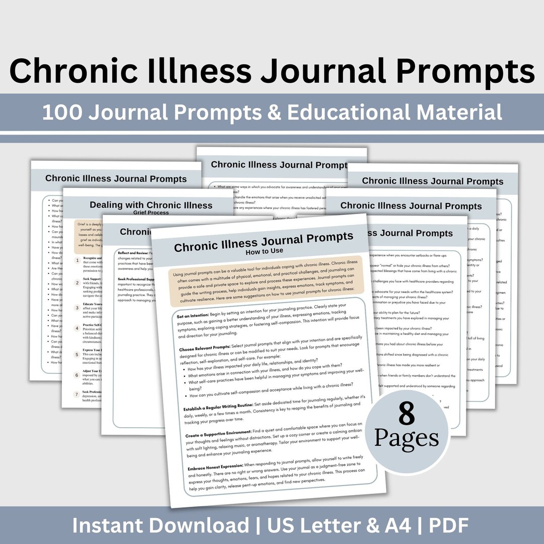 Journal Prompts for Chronic Illness, 100 In-depth Journal Prompts for ...