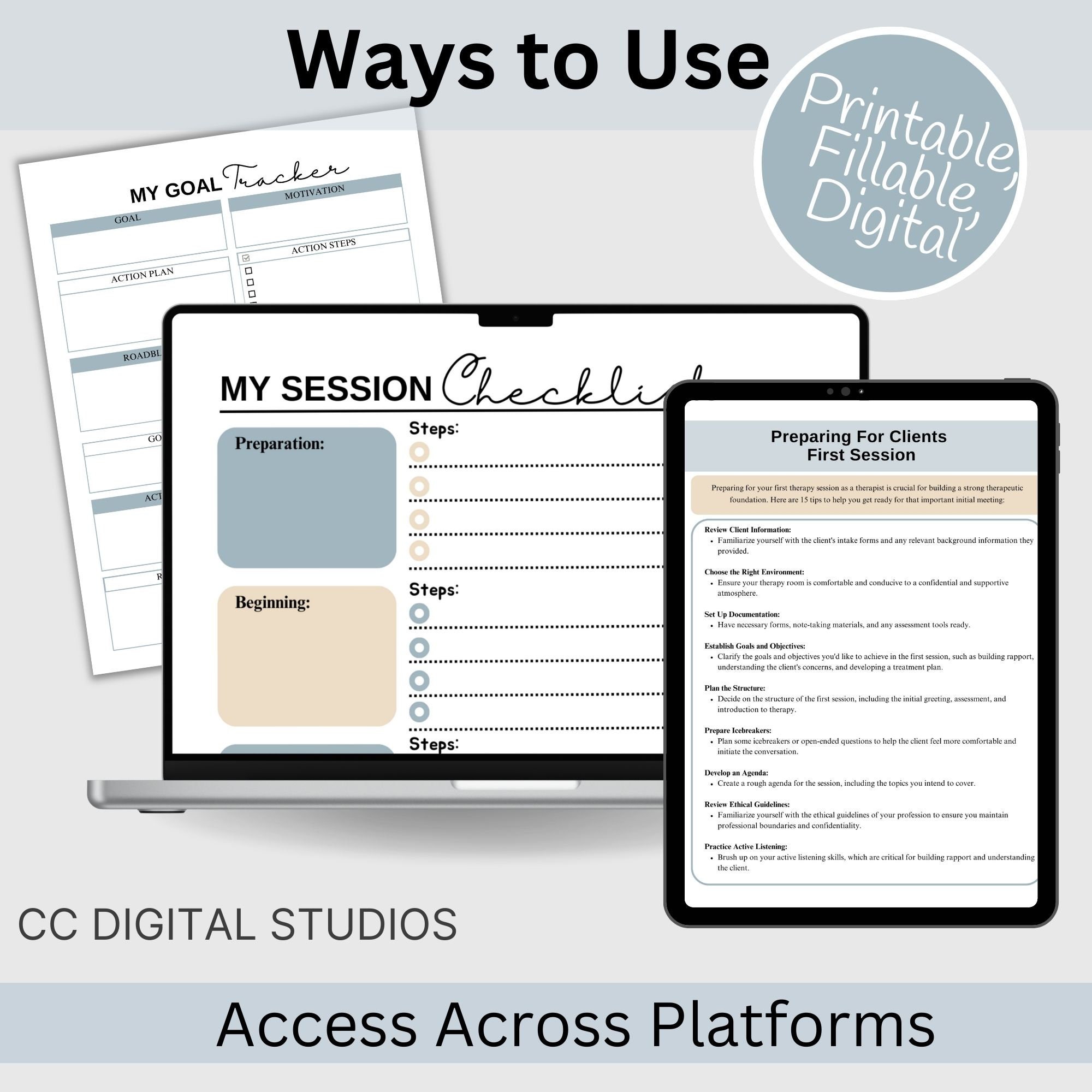 Therapy Session Guide: Counseling Tools & Checklist (digital Download ...
