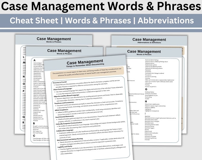RN Case Manager Discharge Planner Organizer Sheet Template for 4 ...