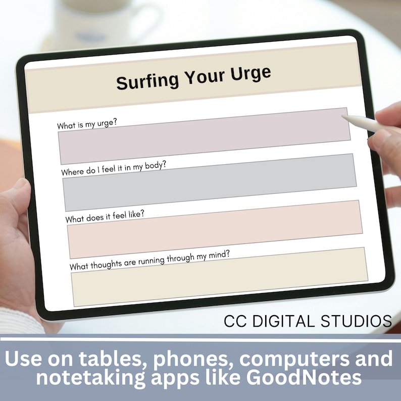 Urge Surfing CBT Worksheets, Addiction Recovery, DBT, Therapy ...