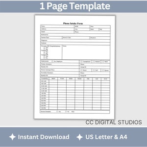 Client Intake Form, Phone Consult for Clinicians, Mental Health Client ...