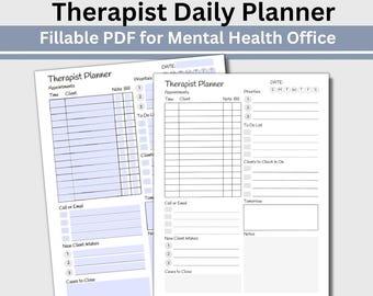Therapist Daily Weekly Appointment Planner, Daily/weekly Clinical ...