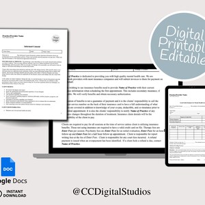 Policy Forms BUNDLE, Editable Google Docs, Psychologists Office ...