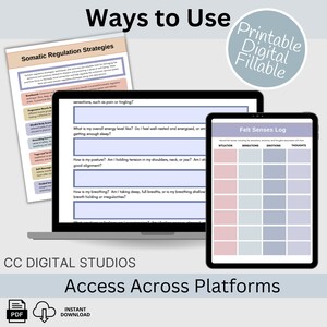 Somatic Therapy Worksheets, Felt Senses Somatic Exercises for Sensory ...
