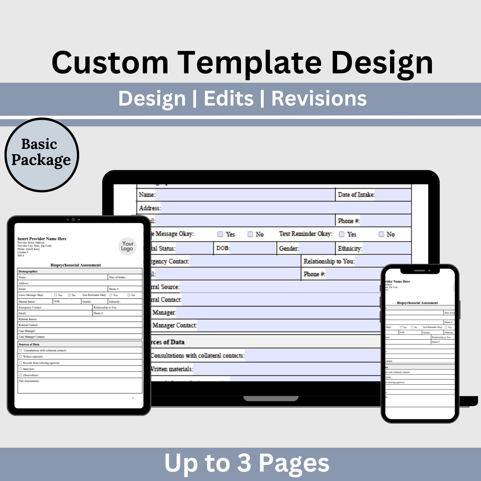 Custom Templates, Basic Custom Design Package, Custom Business Forms ...