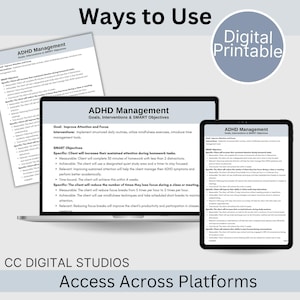 ADHD SMART Goals Planner Objectives Treatment Planning Tool for ADHD ...
