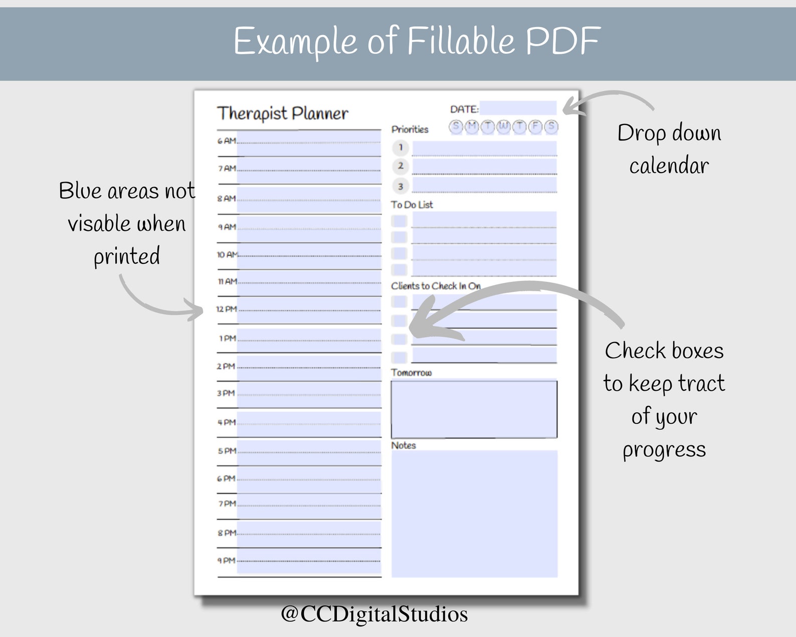 Therapist Daily Planner, Daily Clinical Planning Tool, 30 Min Daily ...